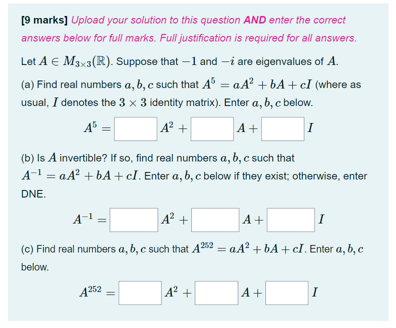 Solved [9 marks] Upload your solution to this question AND | Chegg.com