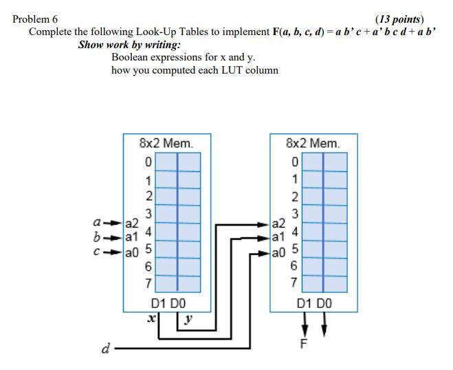 Solved Problem 6 (13 points) Complete the following Look-Up | Chegg.com