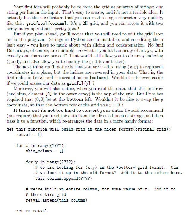Solved Write a program named grid_scan.py . In this project, | Chegg.com