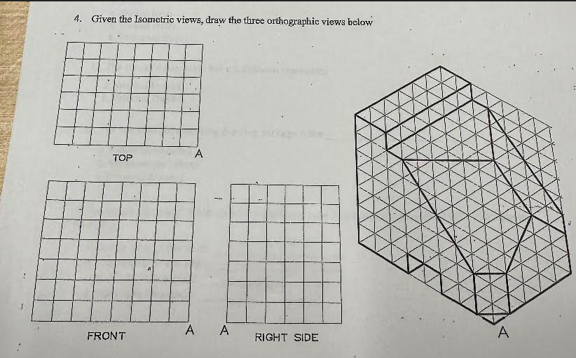 Solved Given the Isometric views, draw the three | Chegg.com