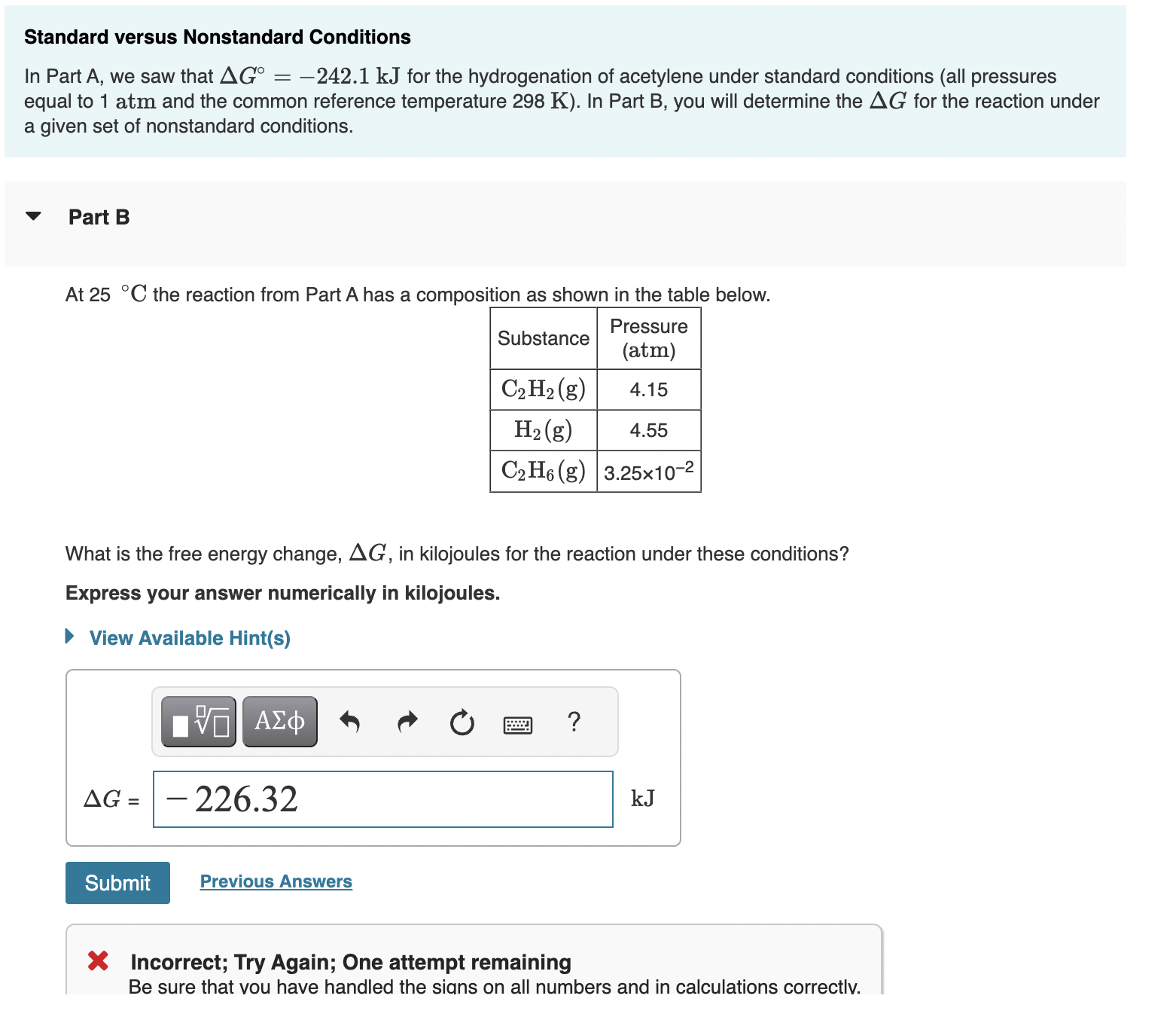Solved At 25°C ﻿the reaction from Part A has a composition | Chegg.com