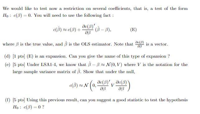 6. [25 pts] Exercise Consider the linear regression | Chegg.com