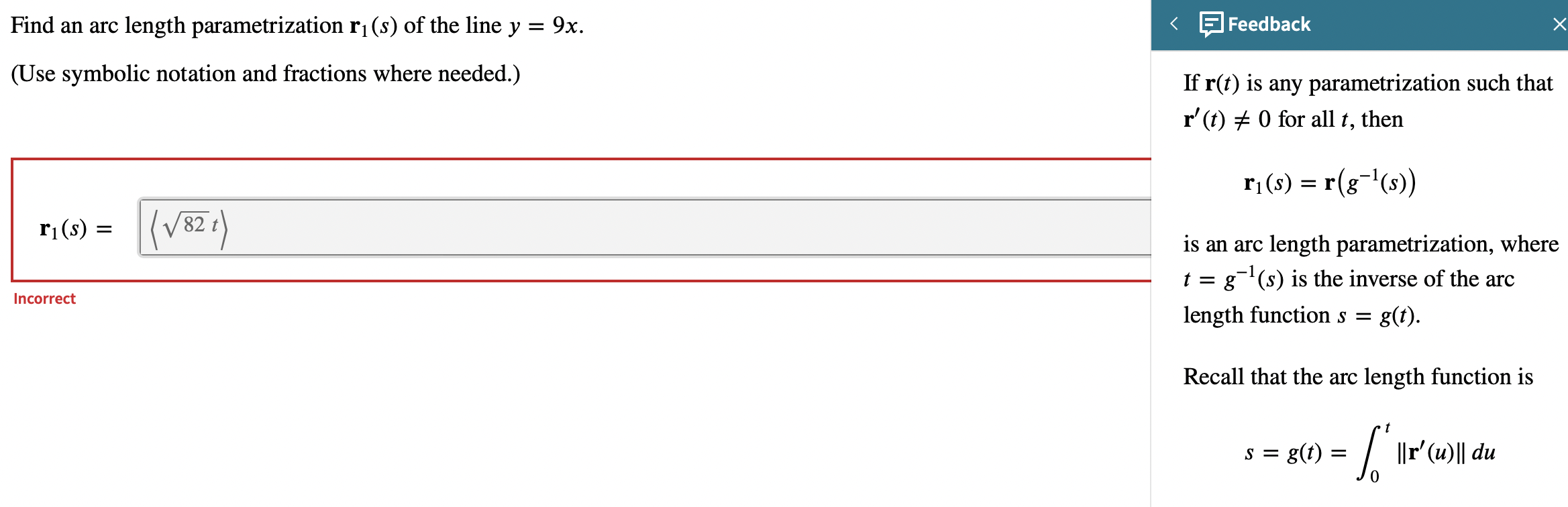 Solved Find an arc length parametrization r1(s) of the line | Chegg.com