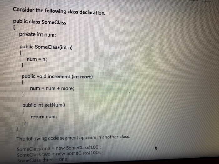 Solved Consider the following class declaration. public | Chegg.com Solved Consider the following class declaration. public | Chegg.com