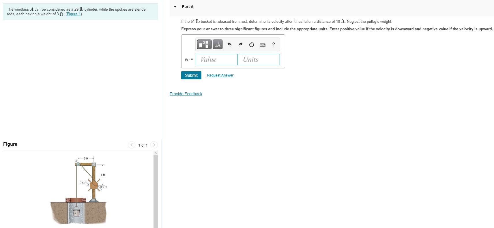 Solved The windlass A can be considered as a 29lb cylinder, | Chegg.com