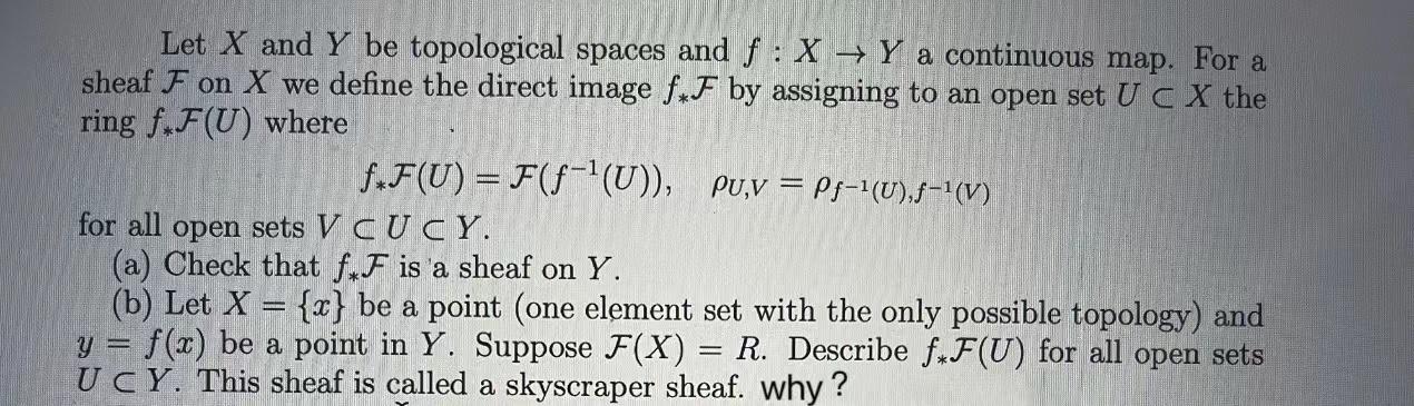 Solved Let X and Y be topological spaces and f:X→Y a | Chegg.com