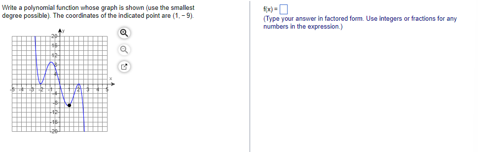 Solved Write a polynomial function whose graph is shown (use | Chegg.com