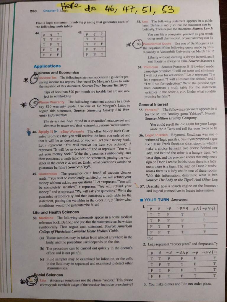 Solved Please Answer Question 46 47 51 And 53 Answer Chegg