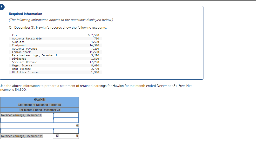 Solved Use the above information to prepare a statement of | Chegg.com