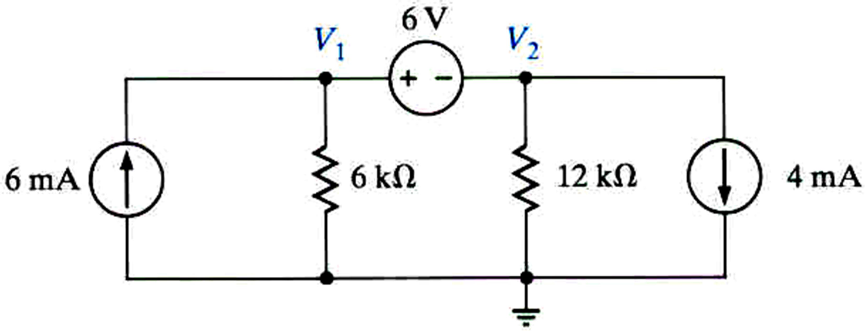 Solved Using supernode find V1 ﻿and V2 | Chegg.com