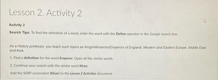 Solved Search Tips: To find the definition of a word, enter | Chegg.com