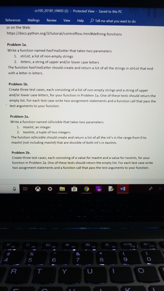Solved cs100 2018F HWO5 (2) Protected View Saved to this PC | Chegg.com