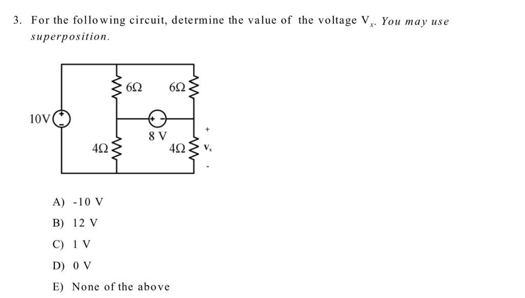 Solved . For the following circuit, determine the value of | Chegg.com