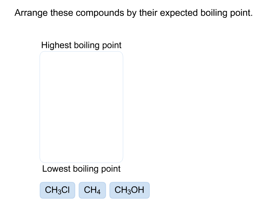 Solved Arrange these compounds by their expected boiling | Chegg.com