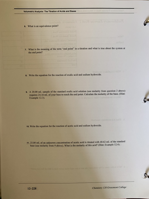 Solved Prelaboratory Exercise Week 1: Volumetric Analysis | Chegg.com Solved Prelaboratory Exercise Week 1: Volumetric Analysis | Chegg.com