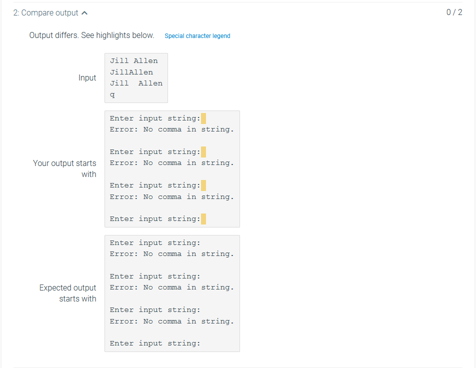 Solved 1: Compare output ^ 0/1 Output differs. See | Chegg.com