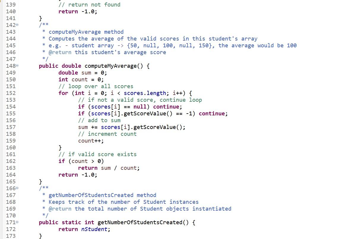 Solved I created a Student class in an assignment package in | Chegg.com