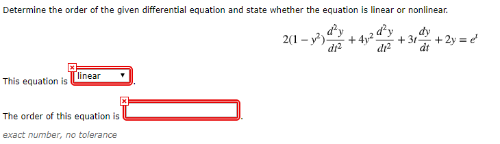 Solved Determine the order of the given differential | Chegg.com