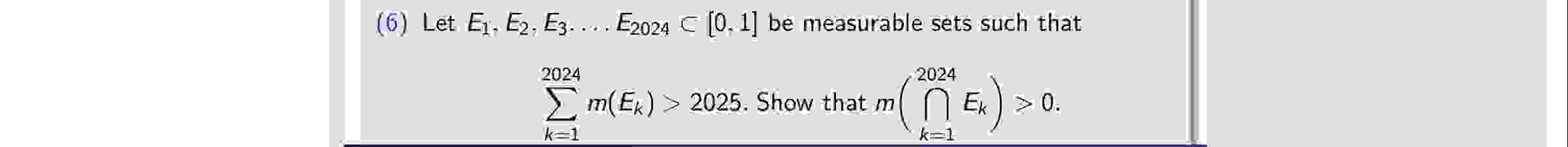 Solved (6) ﻿Let E1,,E2,E3dots.E2024sub[0,1] ﻿be measurable | Chegg.com