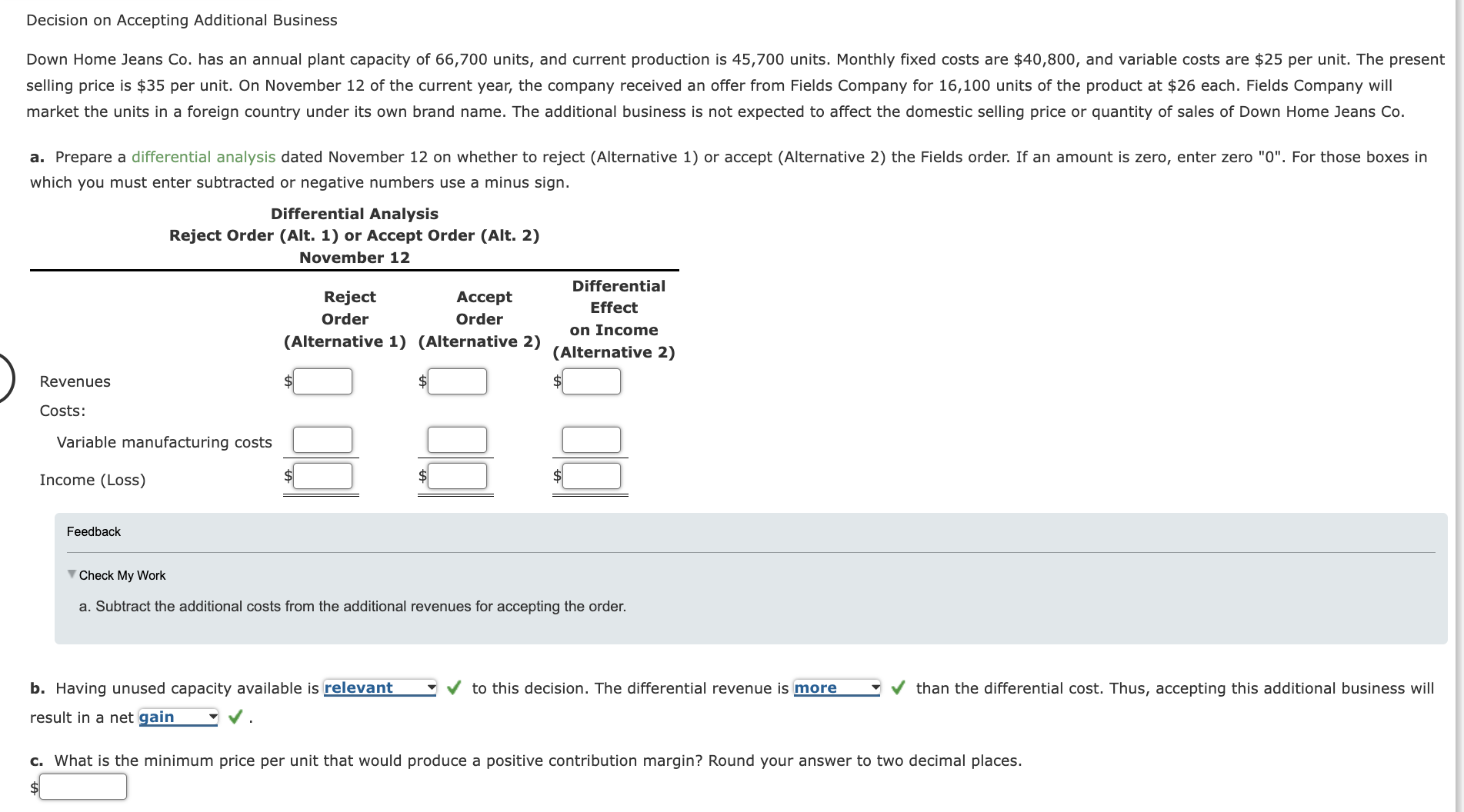 Solved Decision on Accepting Additional Business which you | Chegg.com
