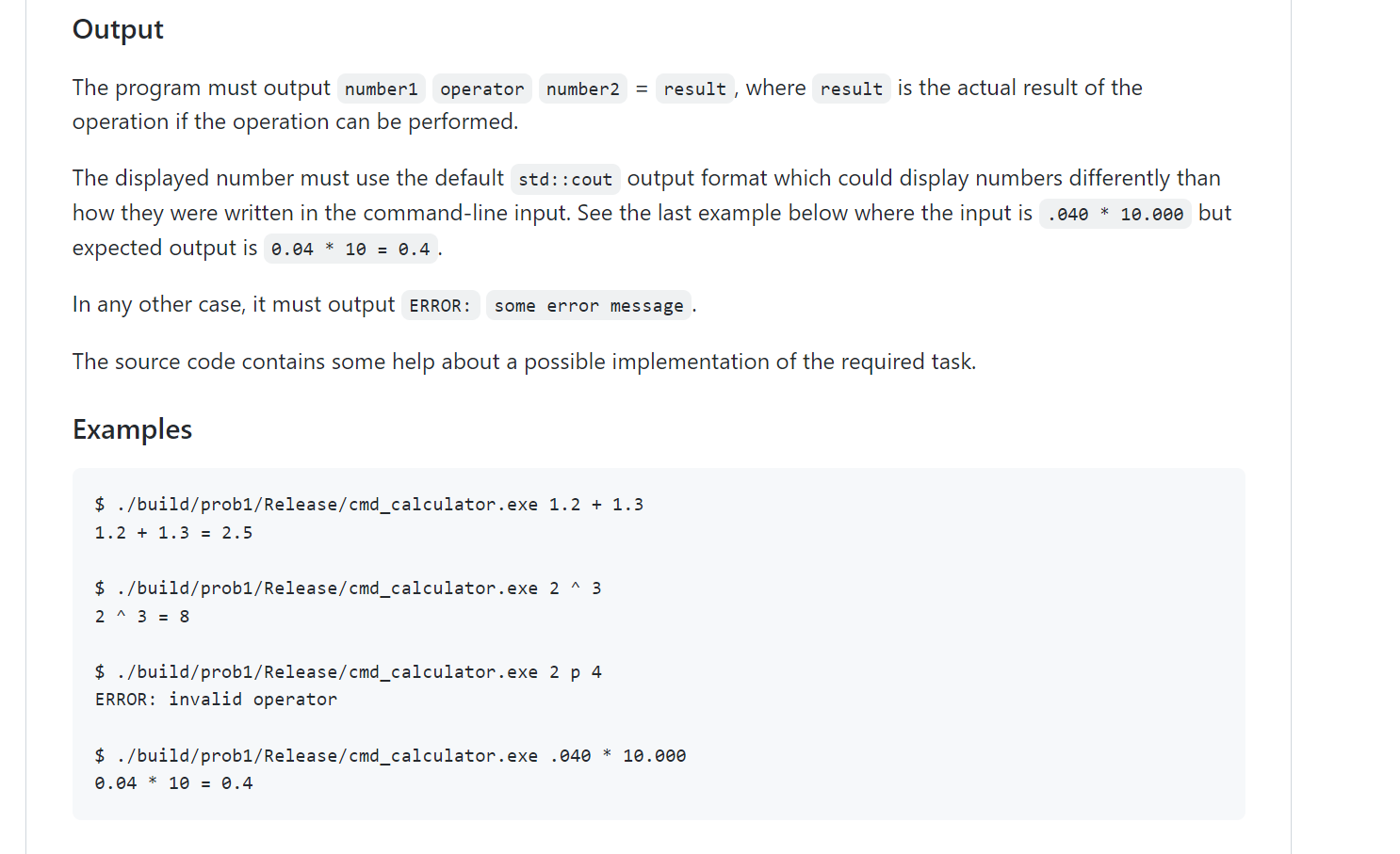 Solved cmd_calculator is a command-line application that | Chegg.com