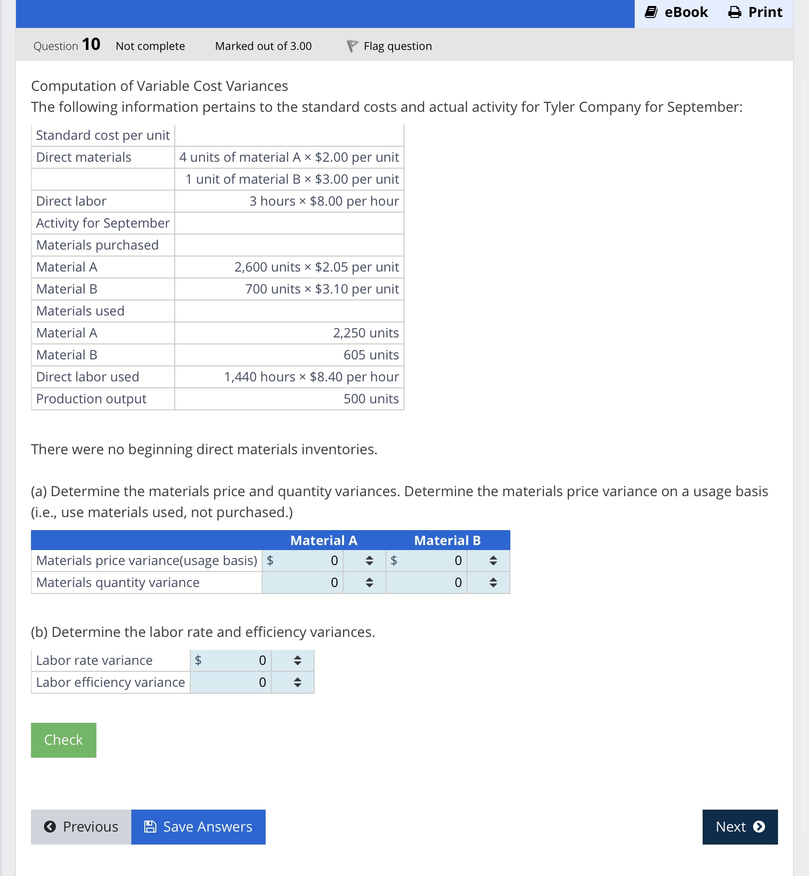 Solved Computation of Variable Cost Variances The following | Chegg.com