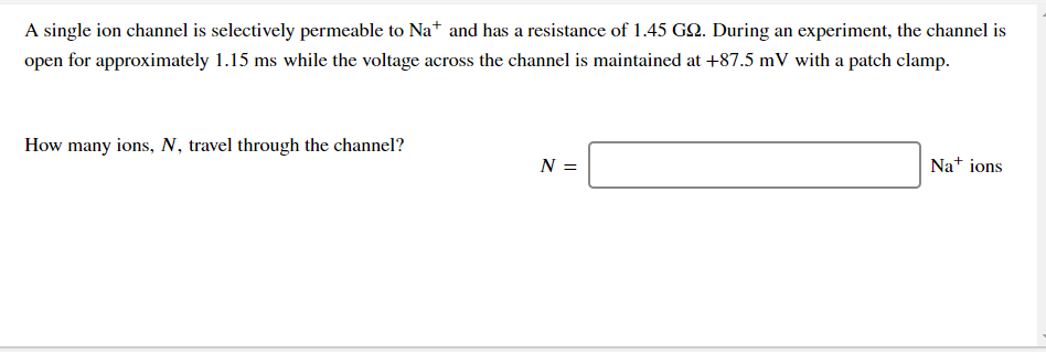 Solved A single ion channel is selectively permeable to Nat | Chegg.com
