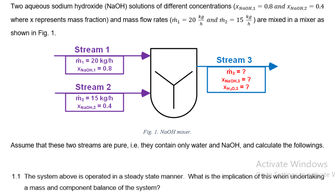 Solved Two aqueous sodium hydroxide (NaOH) solutions of | Chegg.com