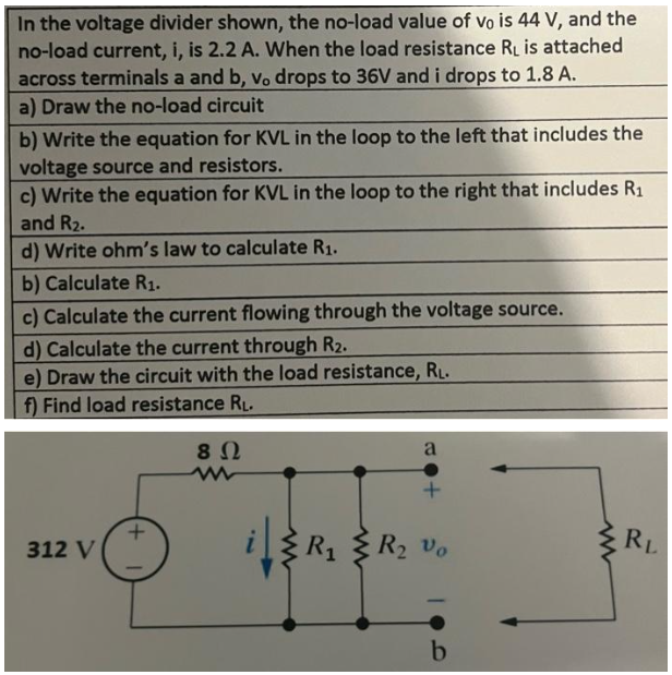 Solved In the voltage divider shown, the no-load value of v0 | Chegg.com