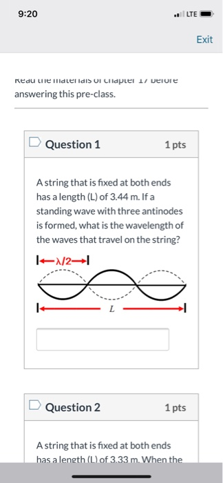 Solved 9:20 Exit answering this pre-class. Question 1 1 pts | Chegg.com