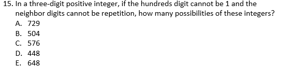 Solved 15. In a three-digit positive integer, if the | Chegg.com
