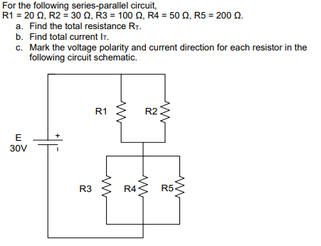 Solved For the following series-parallel circuit, R1 = 20, | Chegg.com