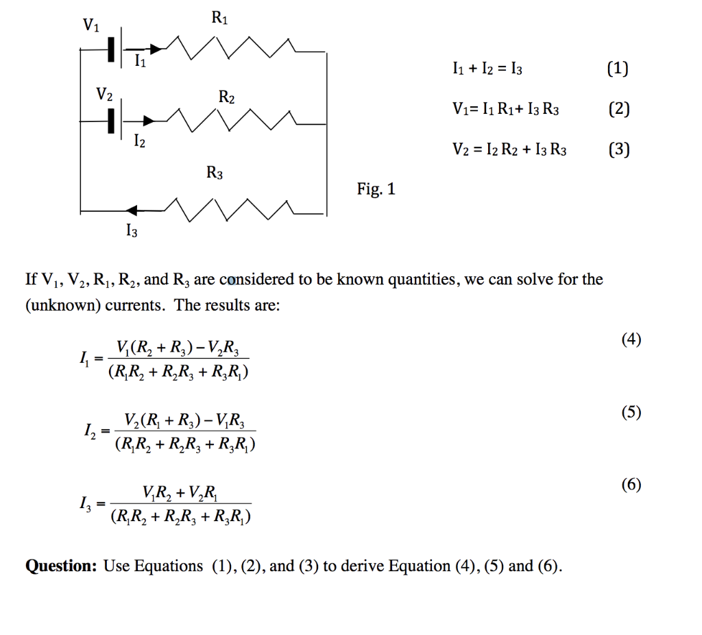 Solved 11 +12 13 V1- R1+ 1 V2 - I2 R2 13 R3 (3) I3 R3(2) 12 | Chegg.com