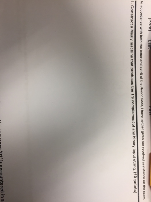 Solved construct a mealy machine that produces the 2s | Chegg.com