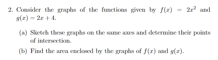 Solved Consider the graphs of the functions given by | Chegg.com
