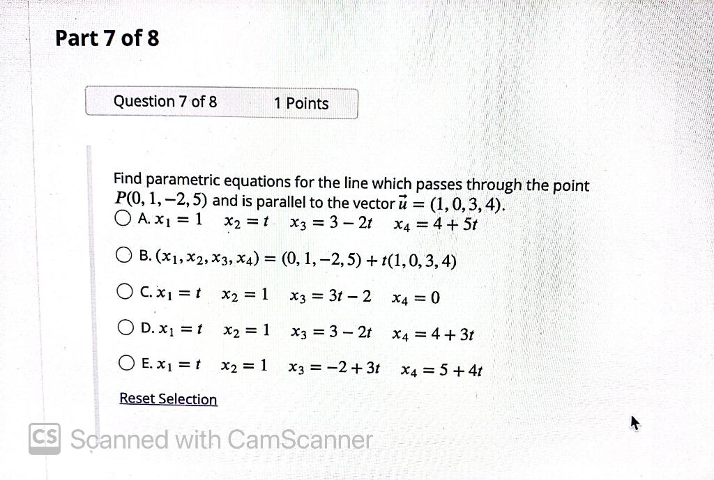Solved Find parametric equations for the line which passes | Chegg.com