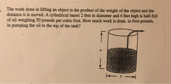 Solved The work done in lifting an object is the product of | Chegg.com