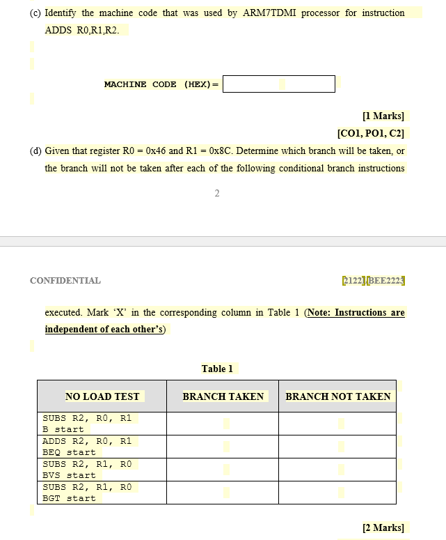 Solved QUESTION 1 [10 MARKS] (a) Given R4 = 0x20002000, R2 = | Chegg.com