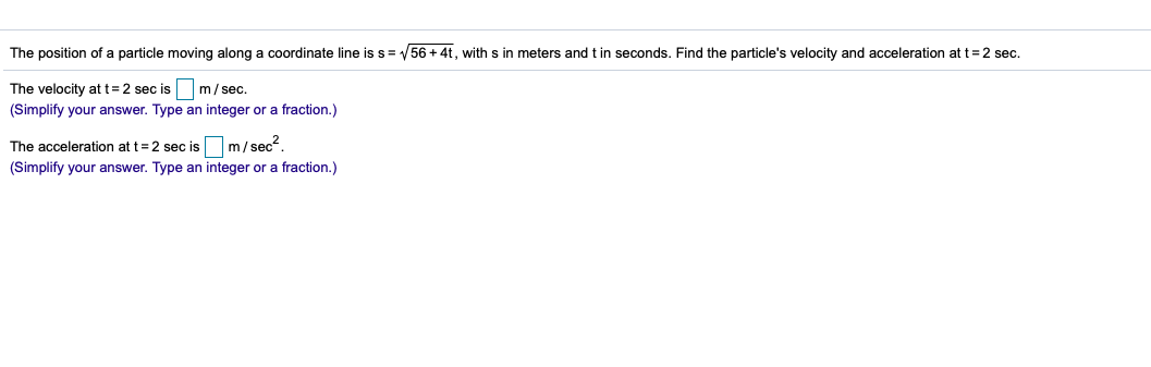 Solved The Position Of A Particle Moving Along A Coordinate