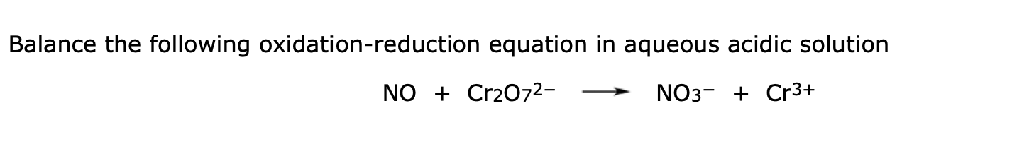 Solved Balance the following oxidation-reduction equation in | Chegg.com