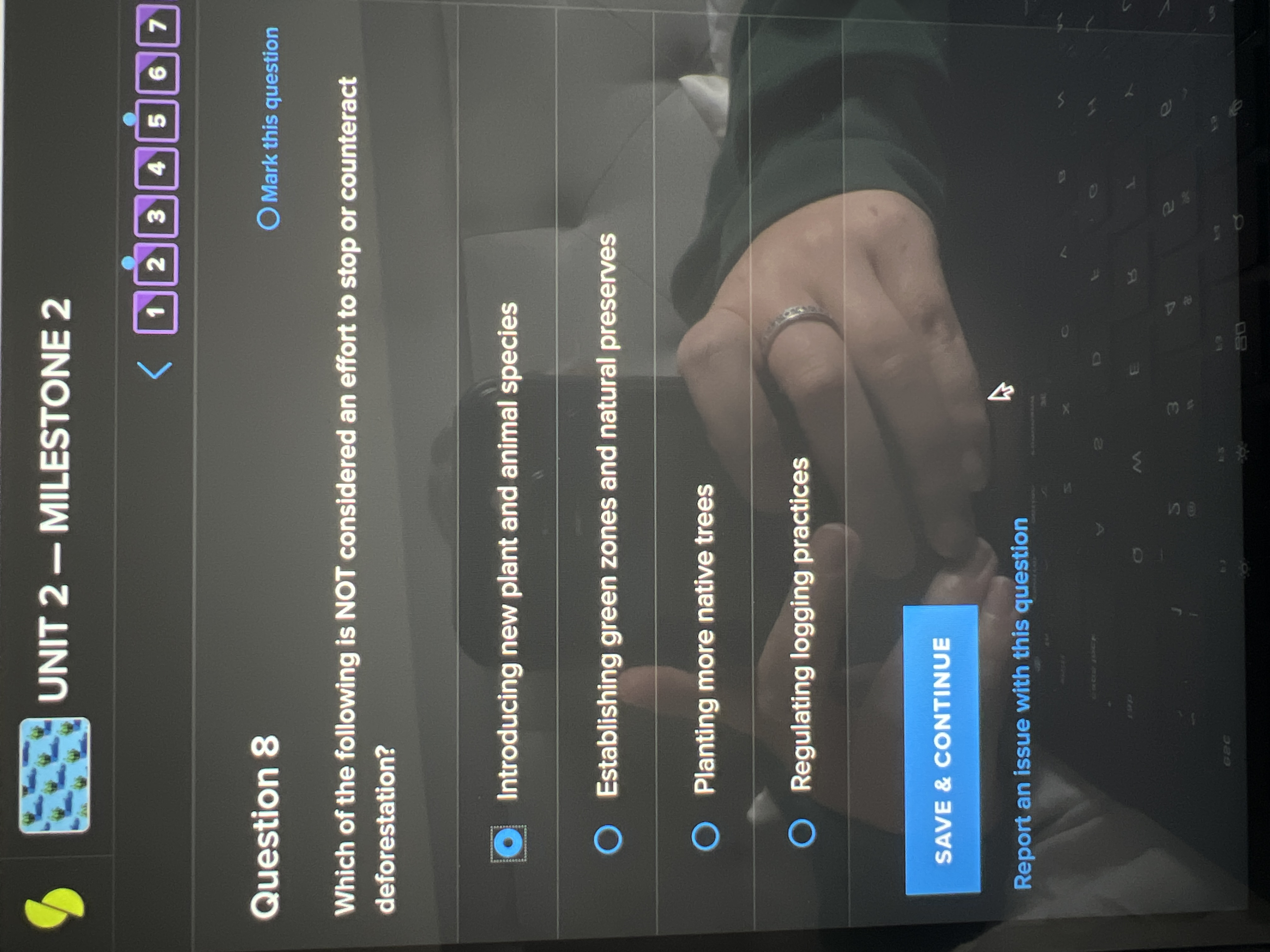 Solved UNIT 2 - ﻿MILESTONE 2Question 8Mark this | Chegg.com