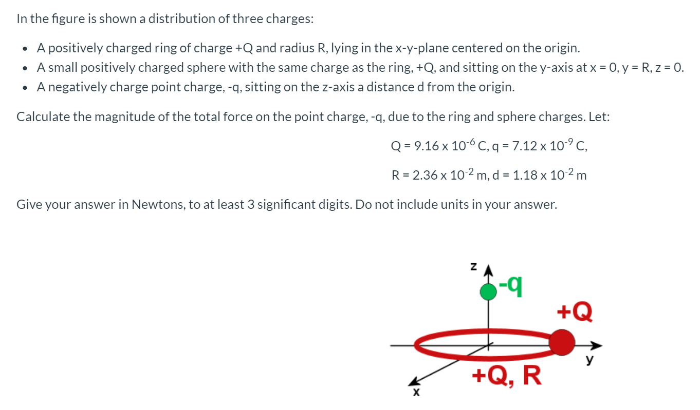 Solved In the figure is shown a distribution of three | Chegg.com