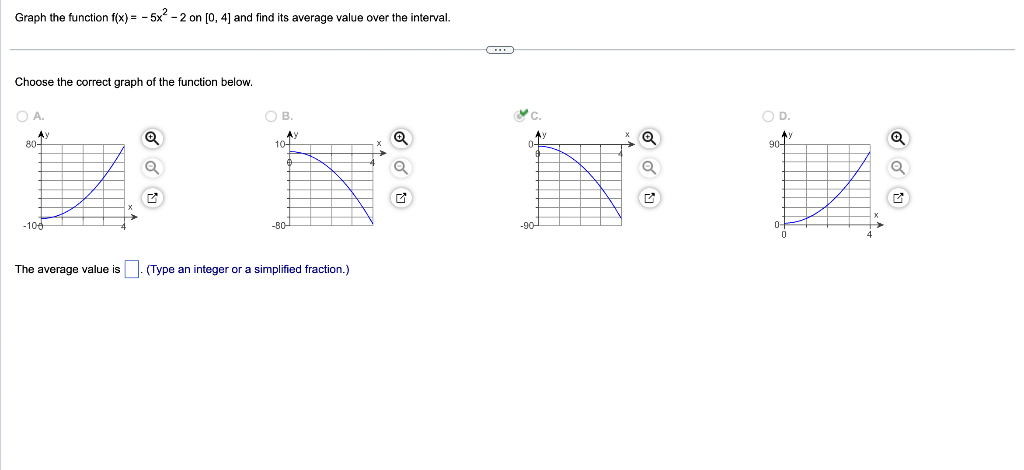 Solved Graph the function f(x)=−5x2−2 on [0,4] and find its | Chegg.com