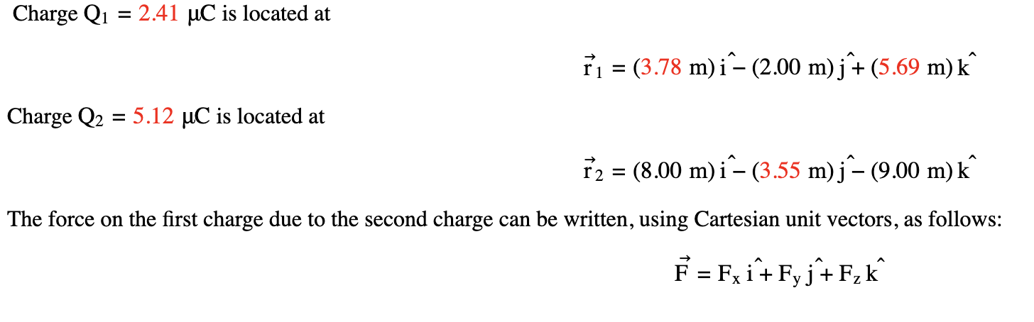 Solved Charge Q1=2.41μC ﻿is located | Chegg.com