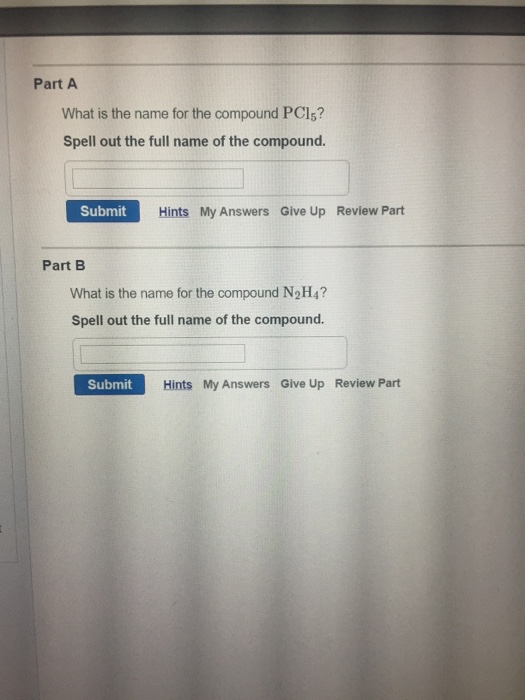 Solved What is the name for the compound PCl_5? Spell out | Chegg.com