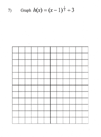 Solved 7) Graph h(x) = (x-1) +3 | Chegg.com