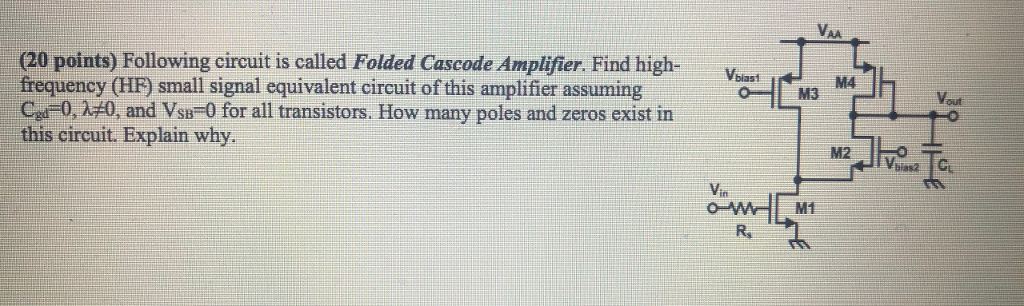 (20 points) Following circuit is called Folded | Chegg.com