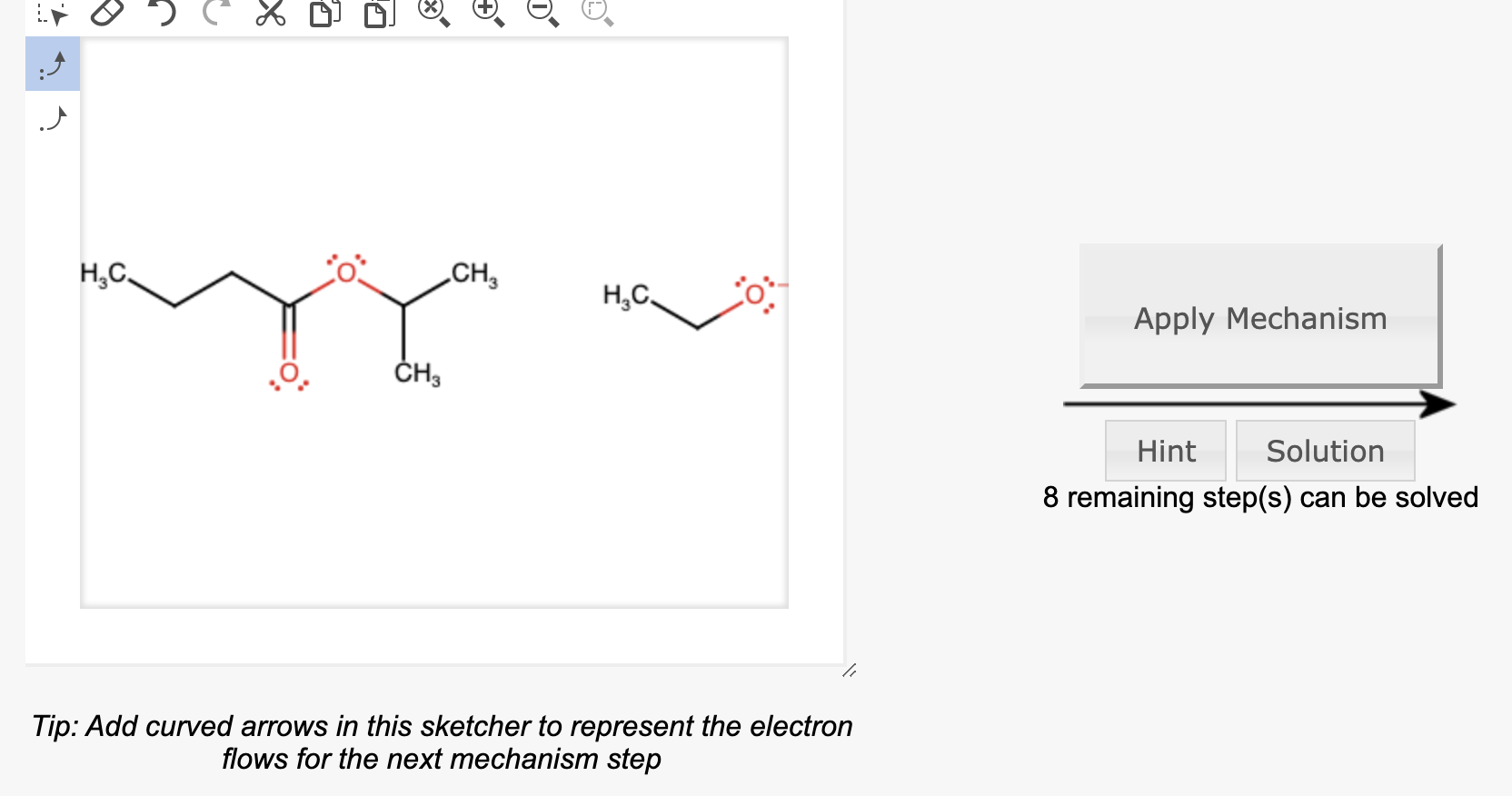 Solved D HC CH3 HAC. Apply Mechanism CH3 Hint Solution 8 | Chegg.com