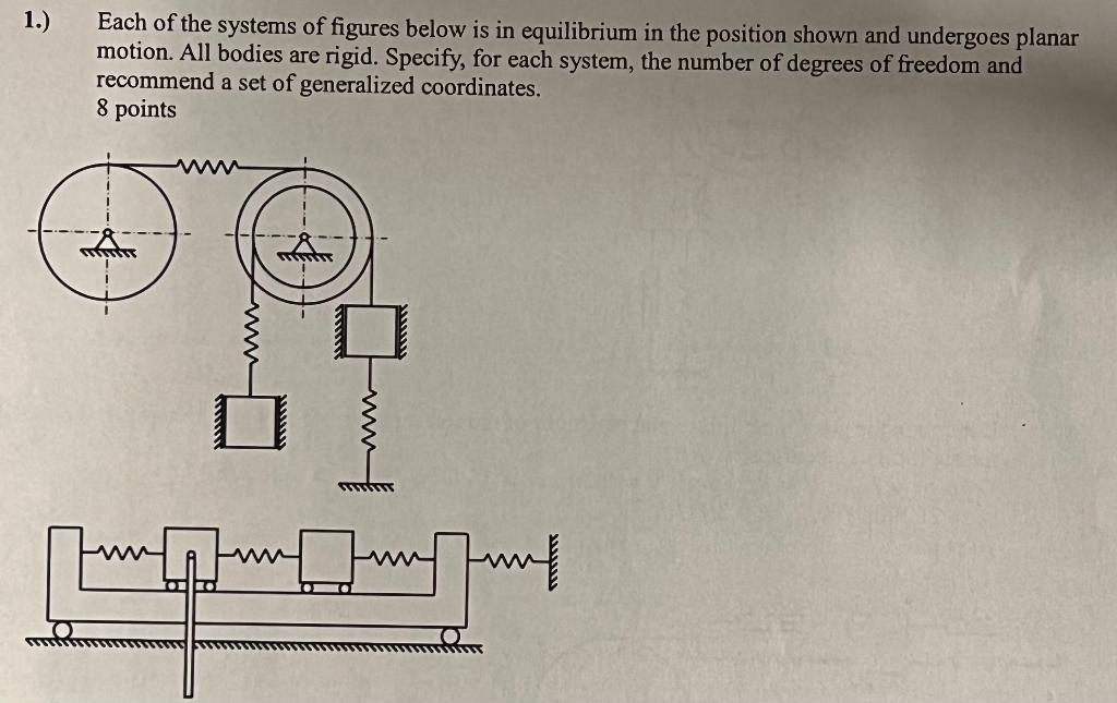 Solved 1.) Each of the systems of figures below is in | Chegg.com