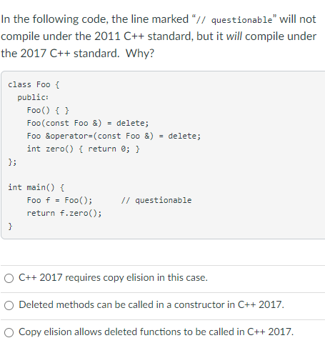 Solved In the following code, the line marked " // | Chegg.com
